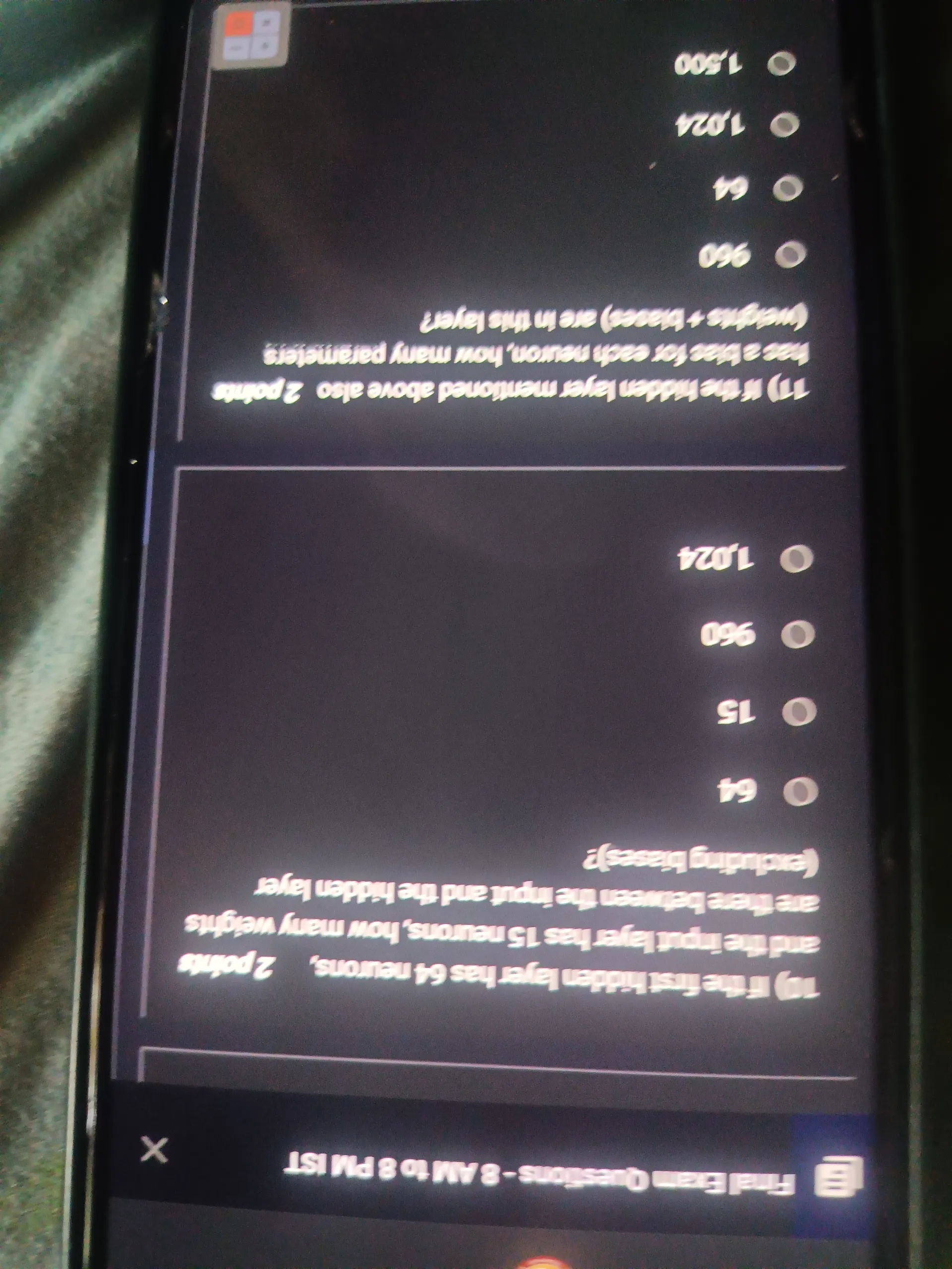 10) If the first hidden layer has 64 neurons | StudyX