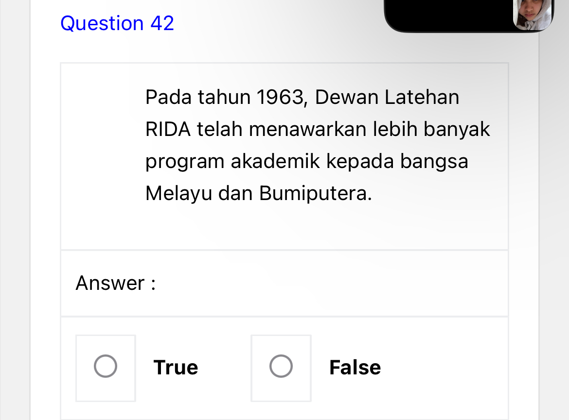 Question 42 Pada tahun 1963 Dewan Latehan | StudyX