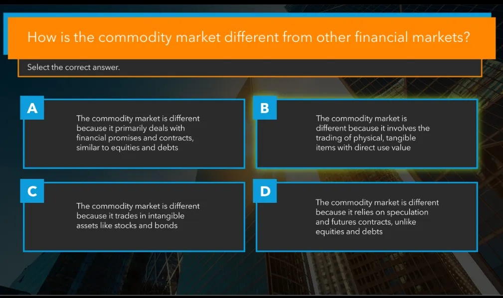 How is the commodity market different from | StudyX