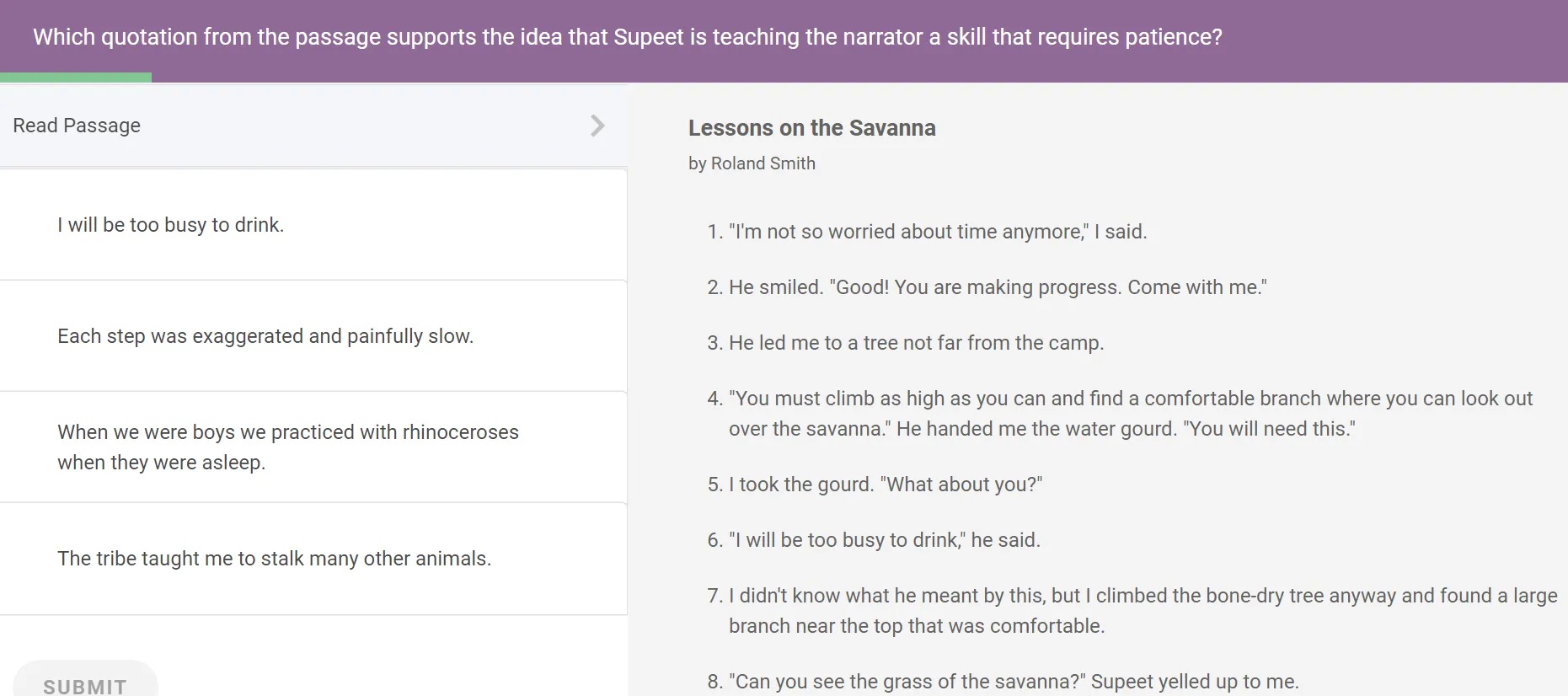 Which quotation from the passage supports