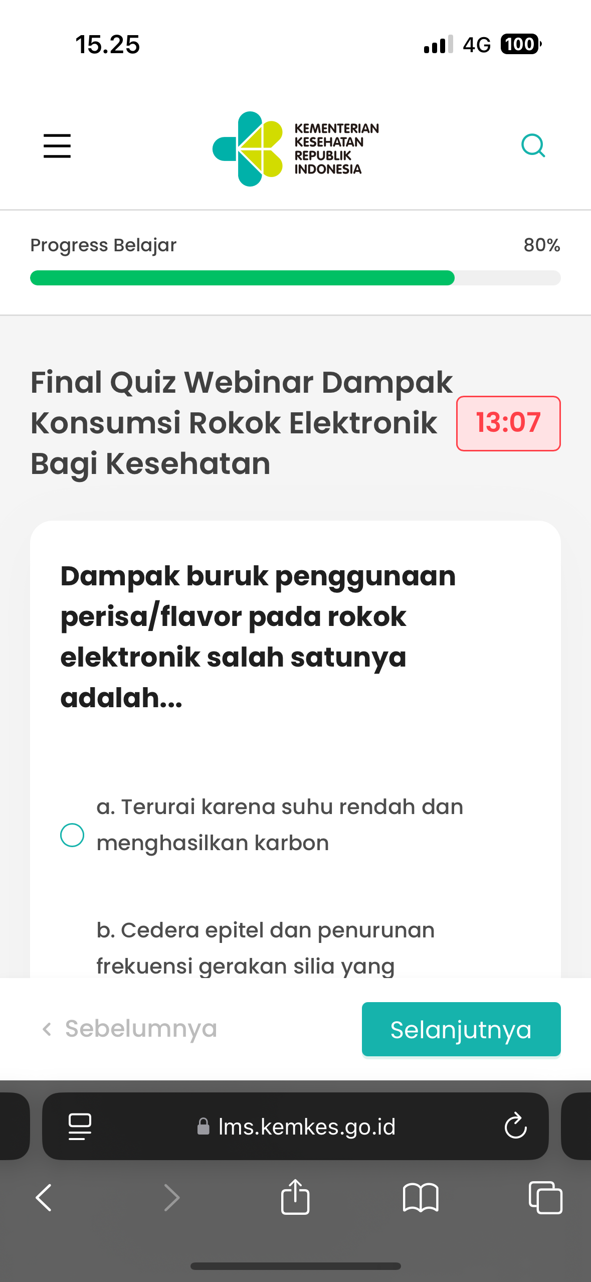 Final Quiz Webinar Dampak Konsumsi Rokok | StudyX