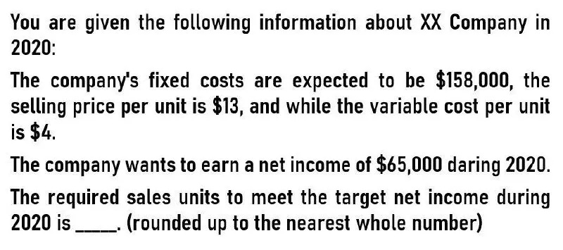 You are given the following information | StudyX