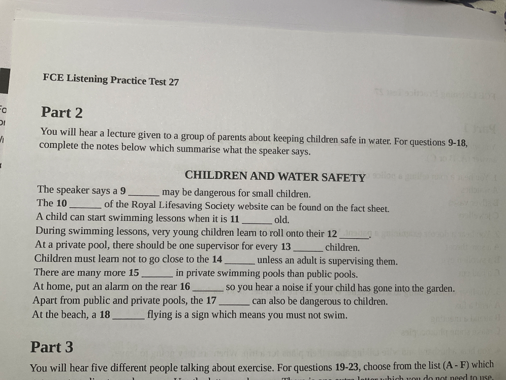 FCE Listening Practice Test 27 Part 2 You