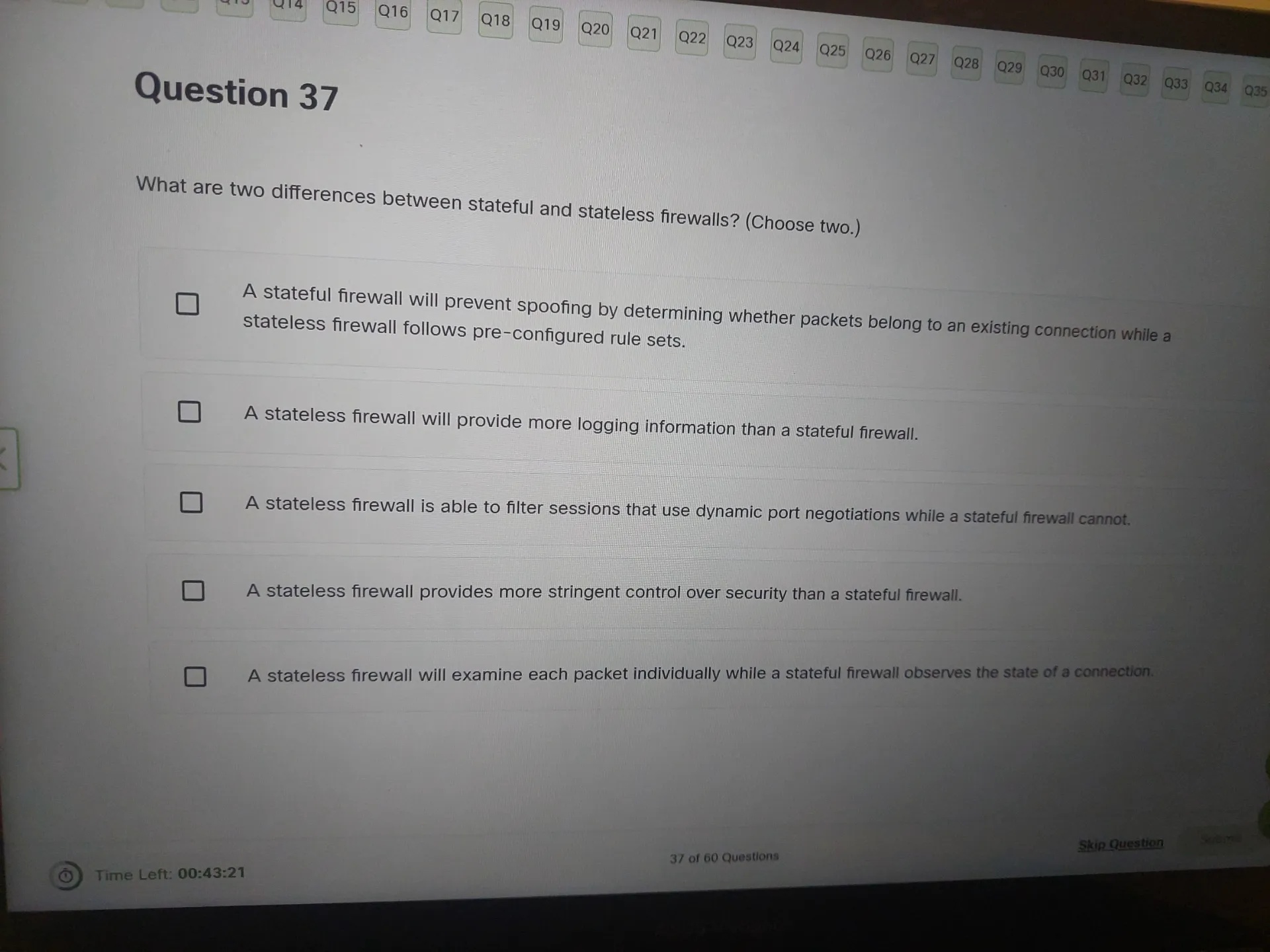 Question 37 What are two differences between | StudyX