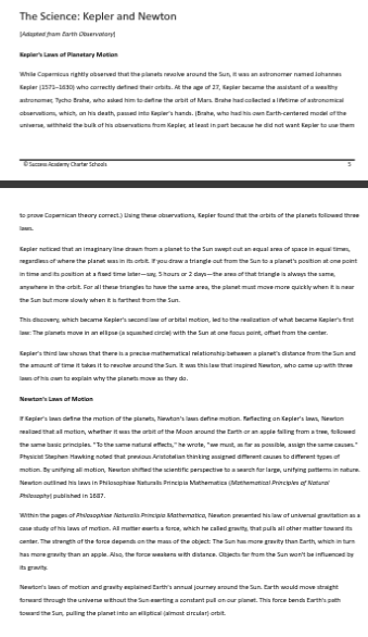 The passage discusses Keplers three laws of | StudyX