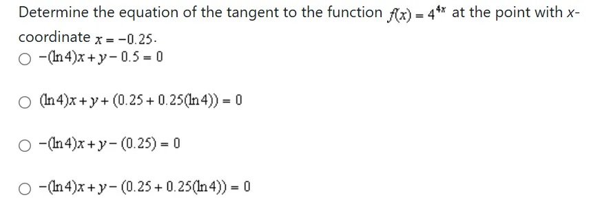 Determine the equation of the tangent to the | StudyX
