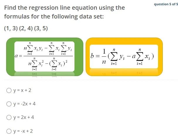 Find the regression line equation using the | StudyX