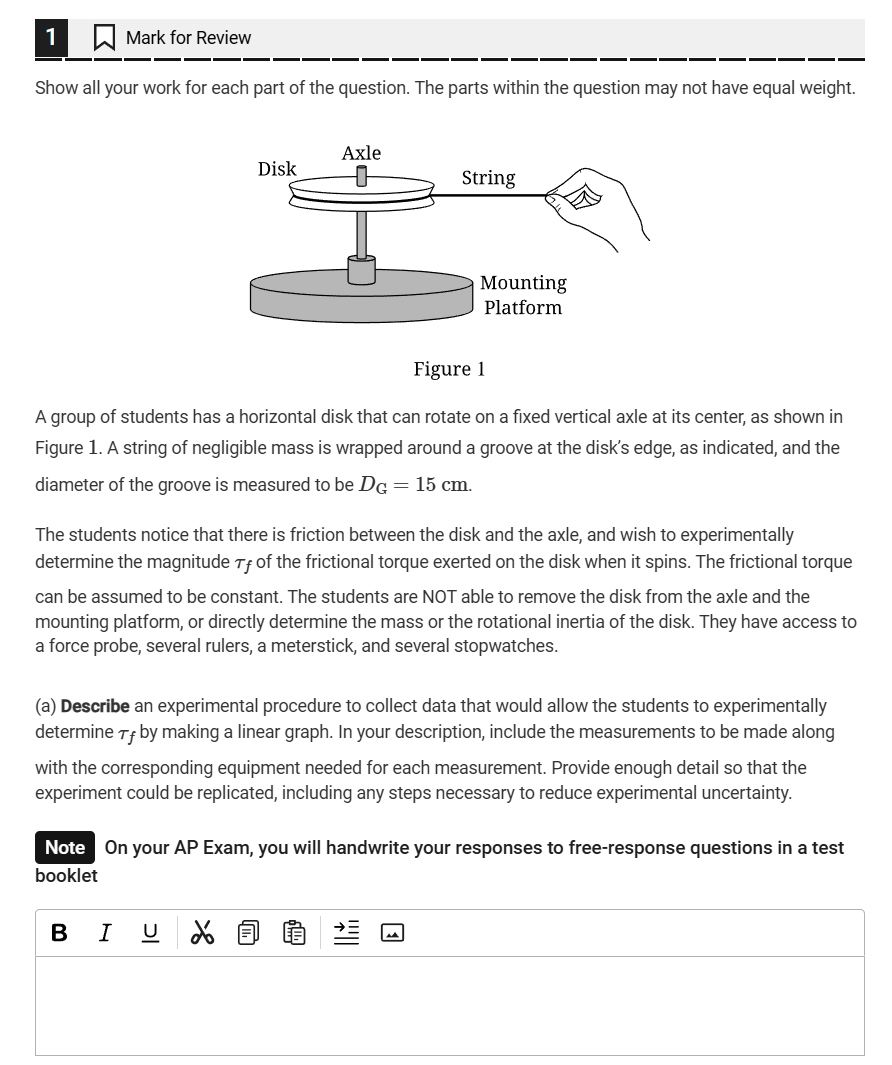 A group of students has a horizontal disk