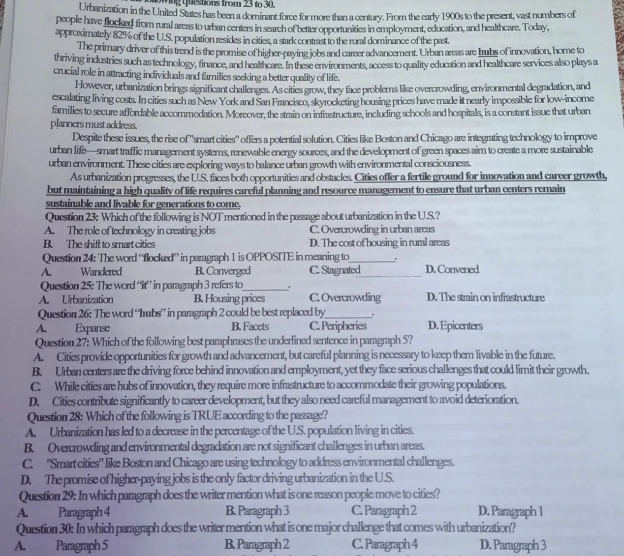 Urbanization in the United States has been a | StudyX