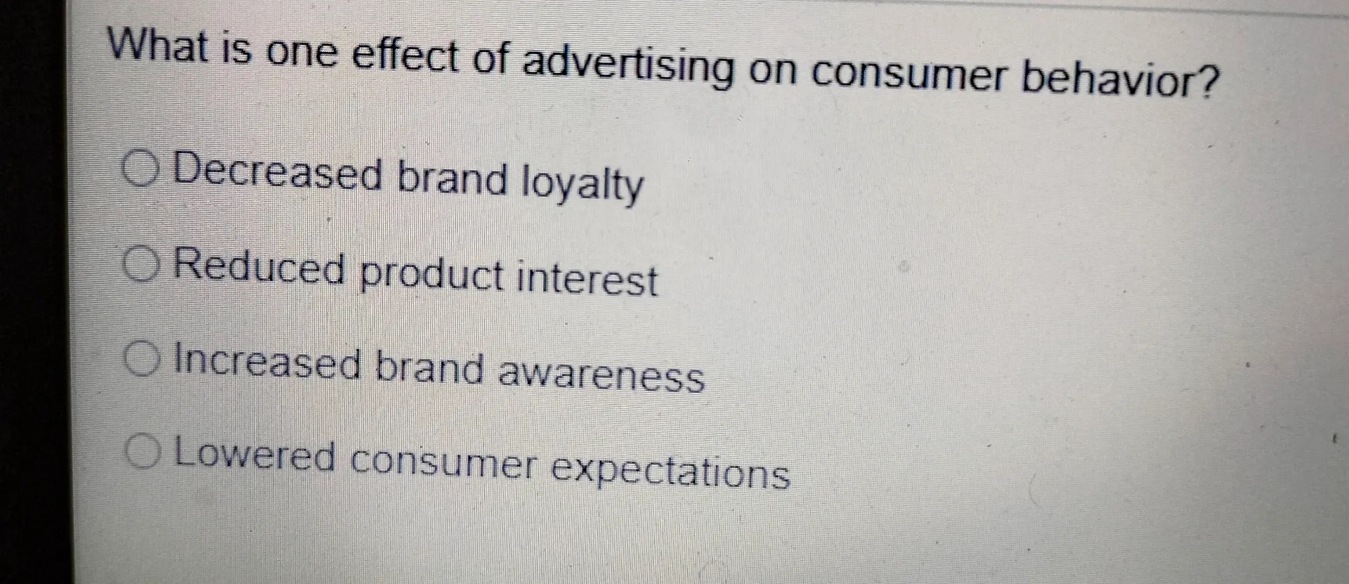 What is one effect of advertising on | StudyX