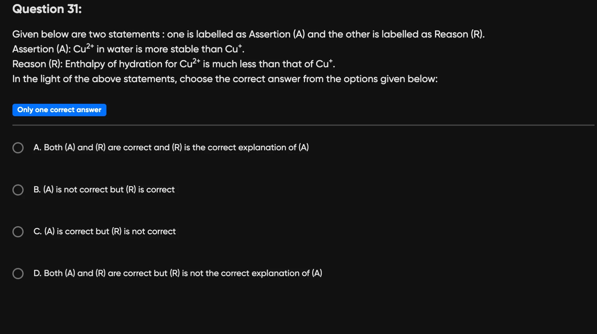 Question 31 Given below are two statements | StudyX