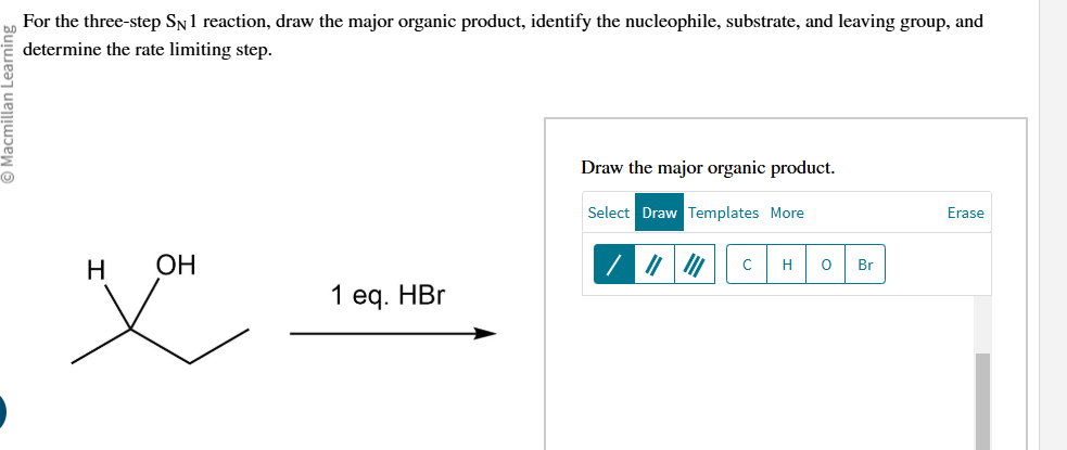 For the three-step SN1 reaction draw the | StudyX