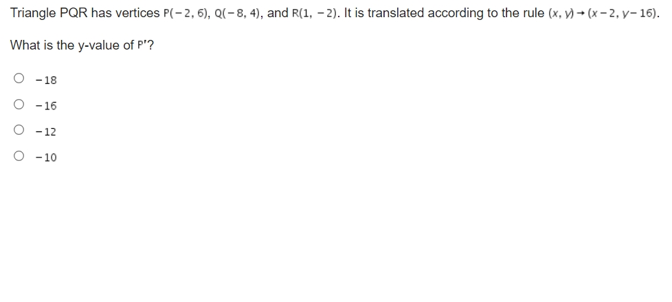Triangle PQR has vertices P(-2 6) Q(-8 4) | StudyX