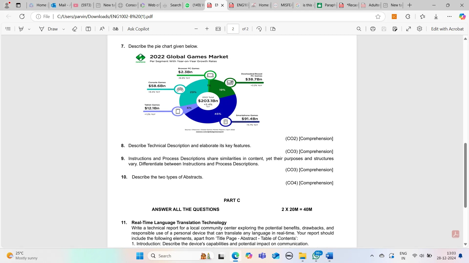 7 Describe the pie chart given below Picture | StudyX