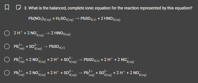 3 What is the balanced complete ionic | StudyX