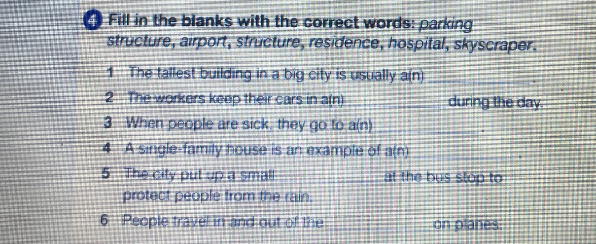 4 Fill in the blanks with the correct words | StudyX
