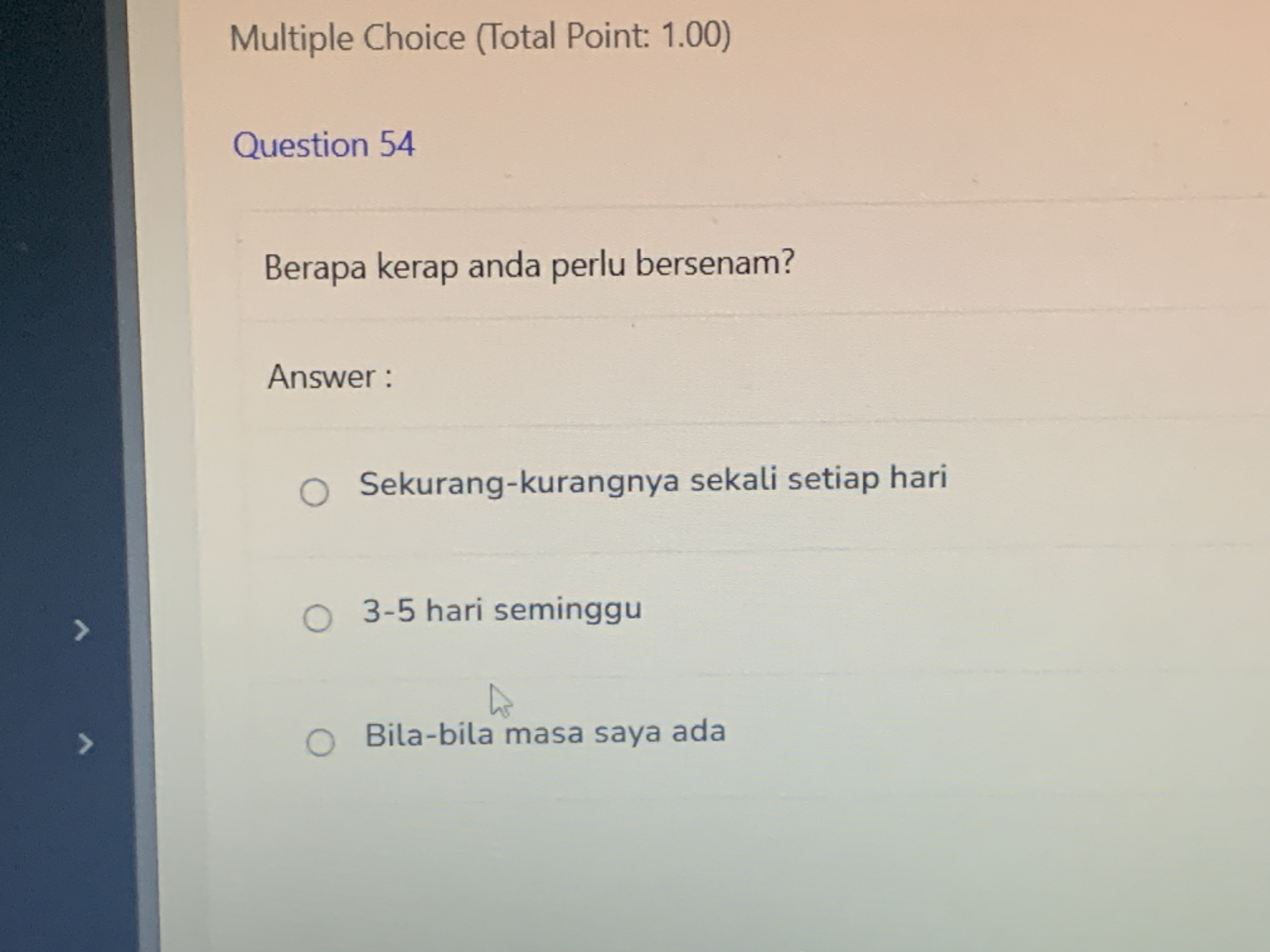 Multiple Choice (Total Point 100) Question | StudyX