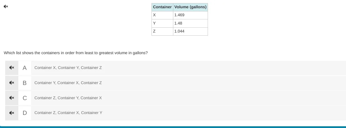 Which list shows the containers in order | StudyX