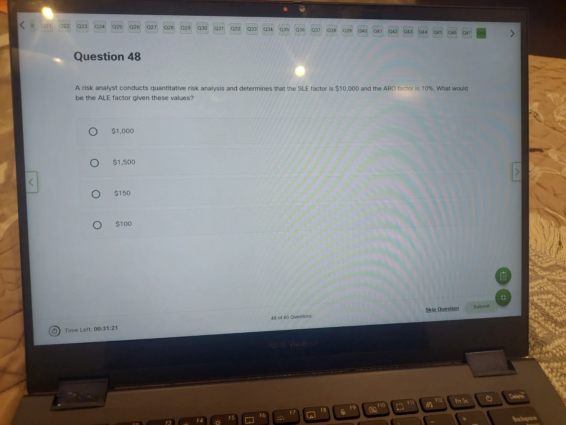 Question 48 A risk analyst conducts | StudyX
