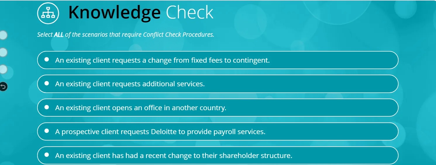 Knowledge CheckSelect ALL of the scenarios | StudyX