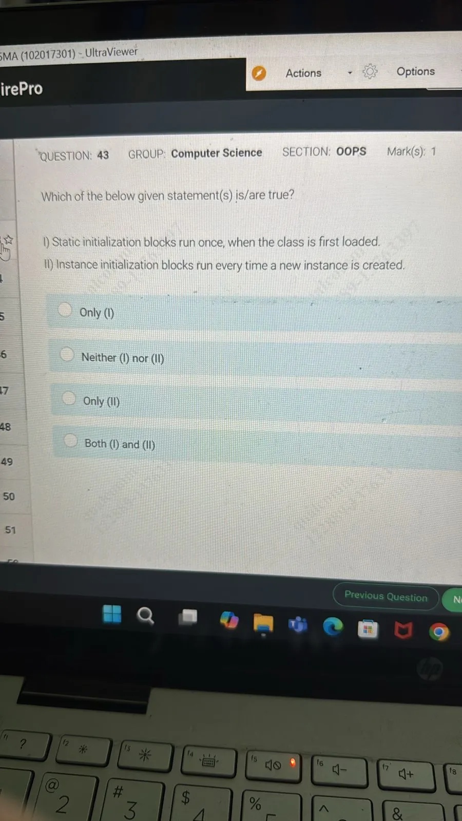 QUESTION 43 GROUP Computer Science SECTION | StudyX