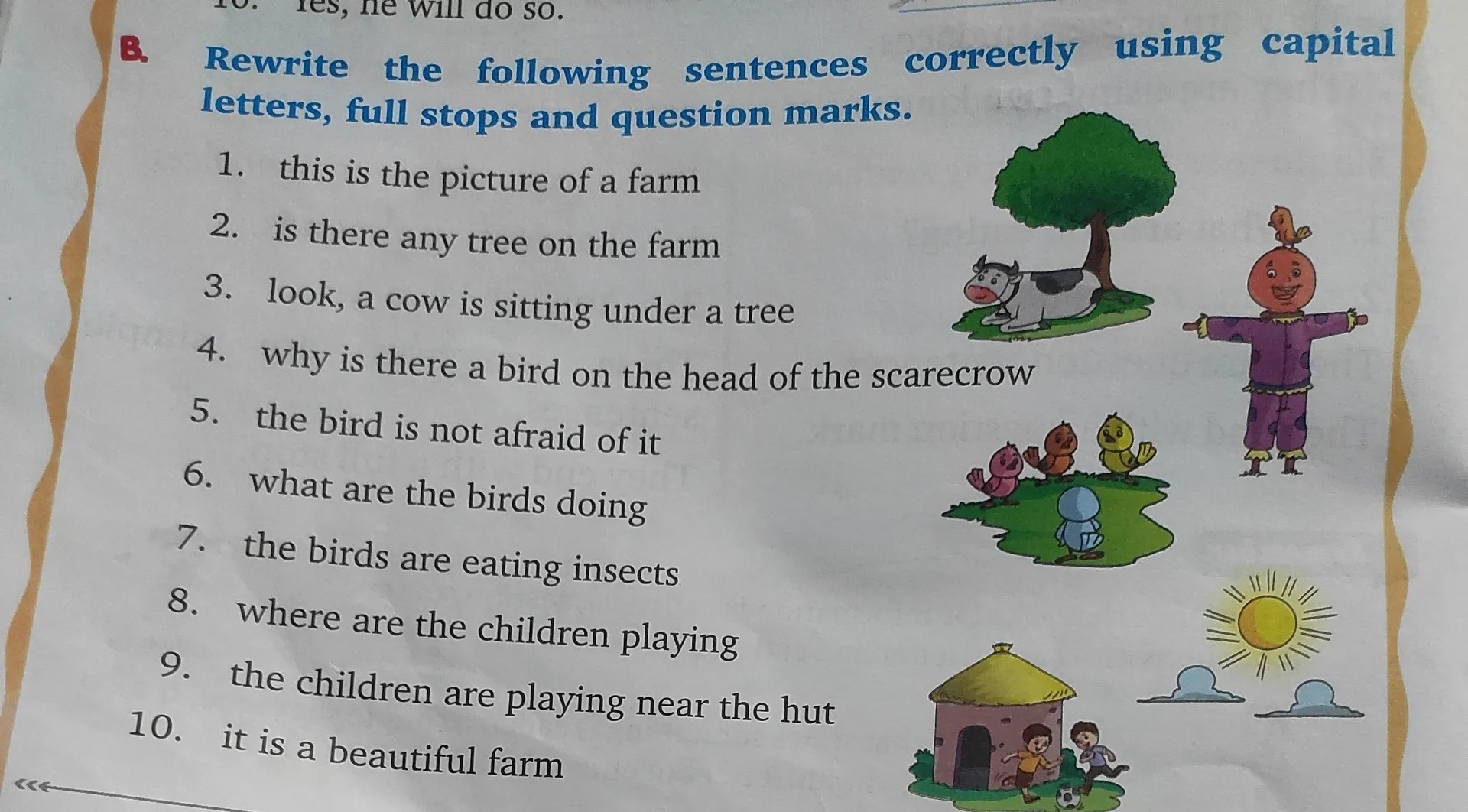 B Rewrite the following sentences correctly | StudyX