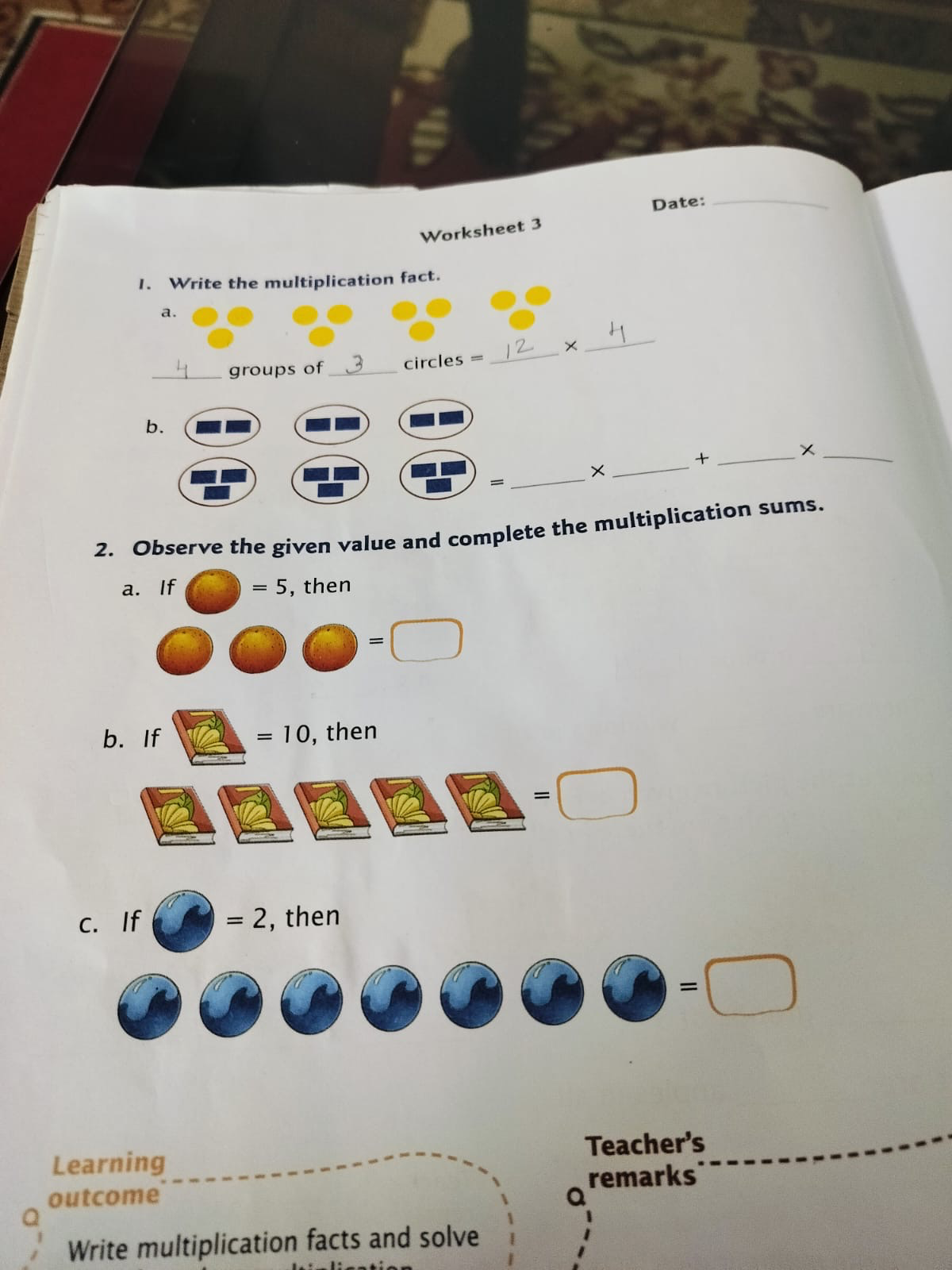 1 Write the multiplication fact a 4 groups | StudyX