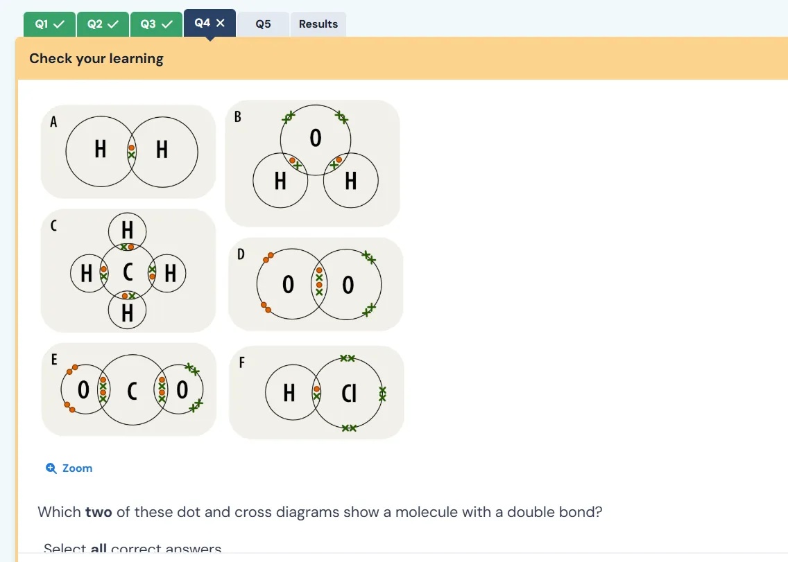 Which two of these dot and cross diagrams | StudyX