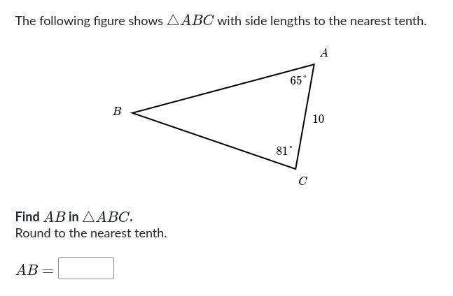 The following figure shows ( ABC) with side | StudyX
