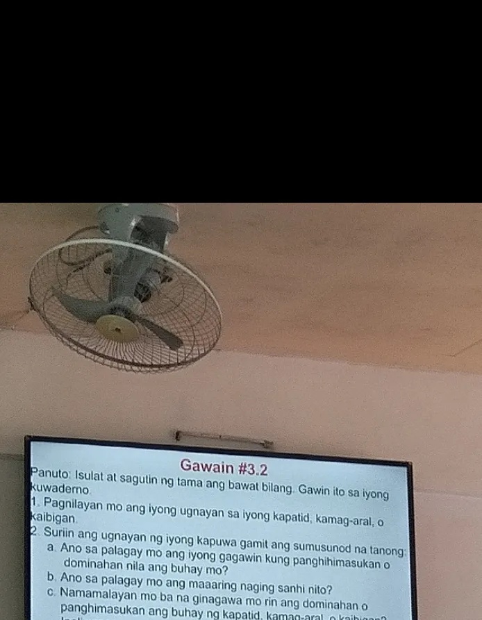 Gawain 32 Panuto Isulat at sagutin ng tama | StudyX