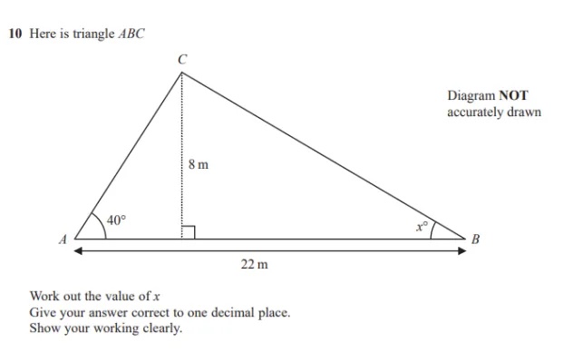 10 Here is triangle ABC Diagram Work out the