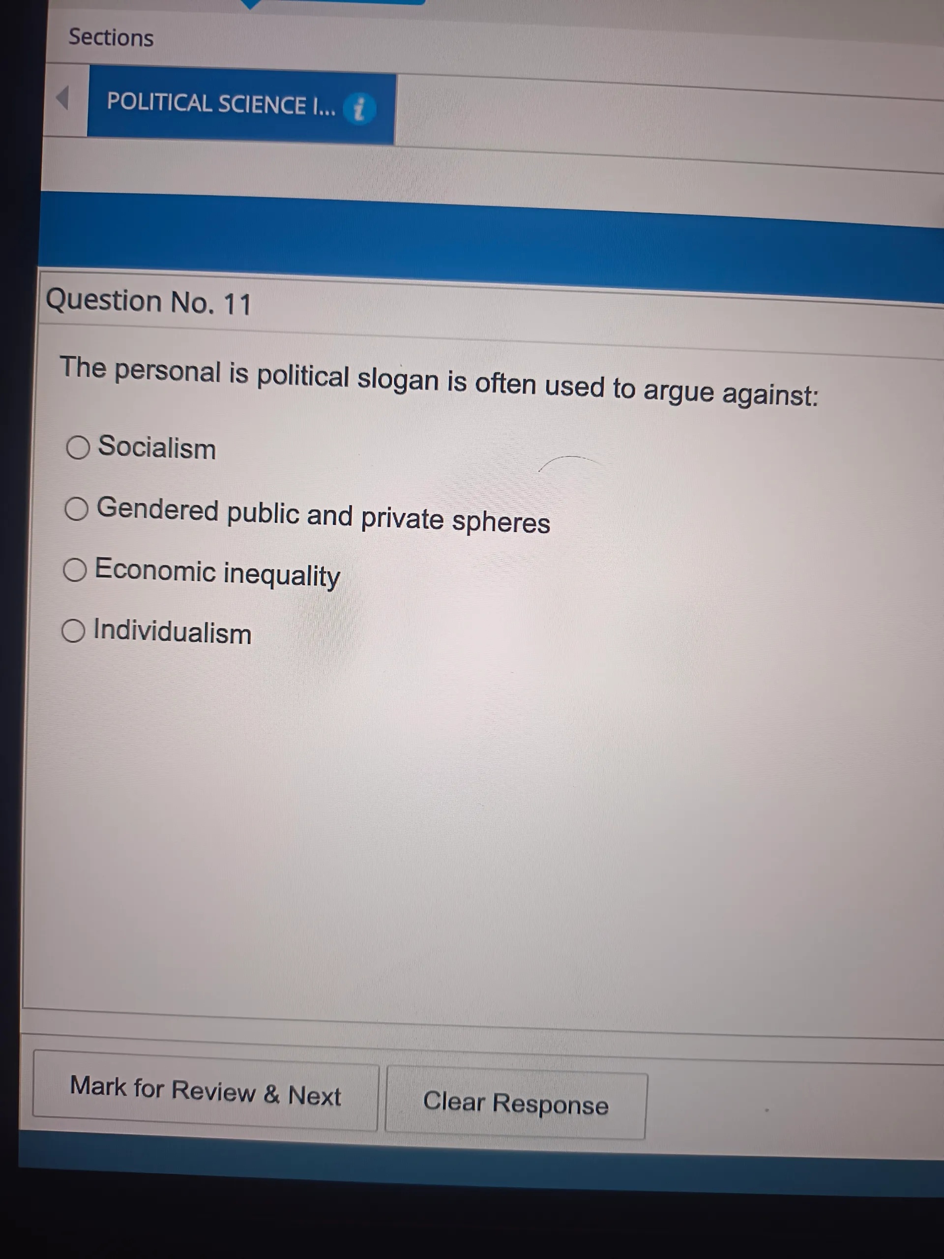 Question No 11 The personal is political | StudyX