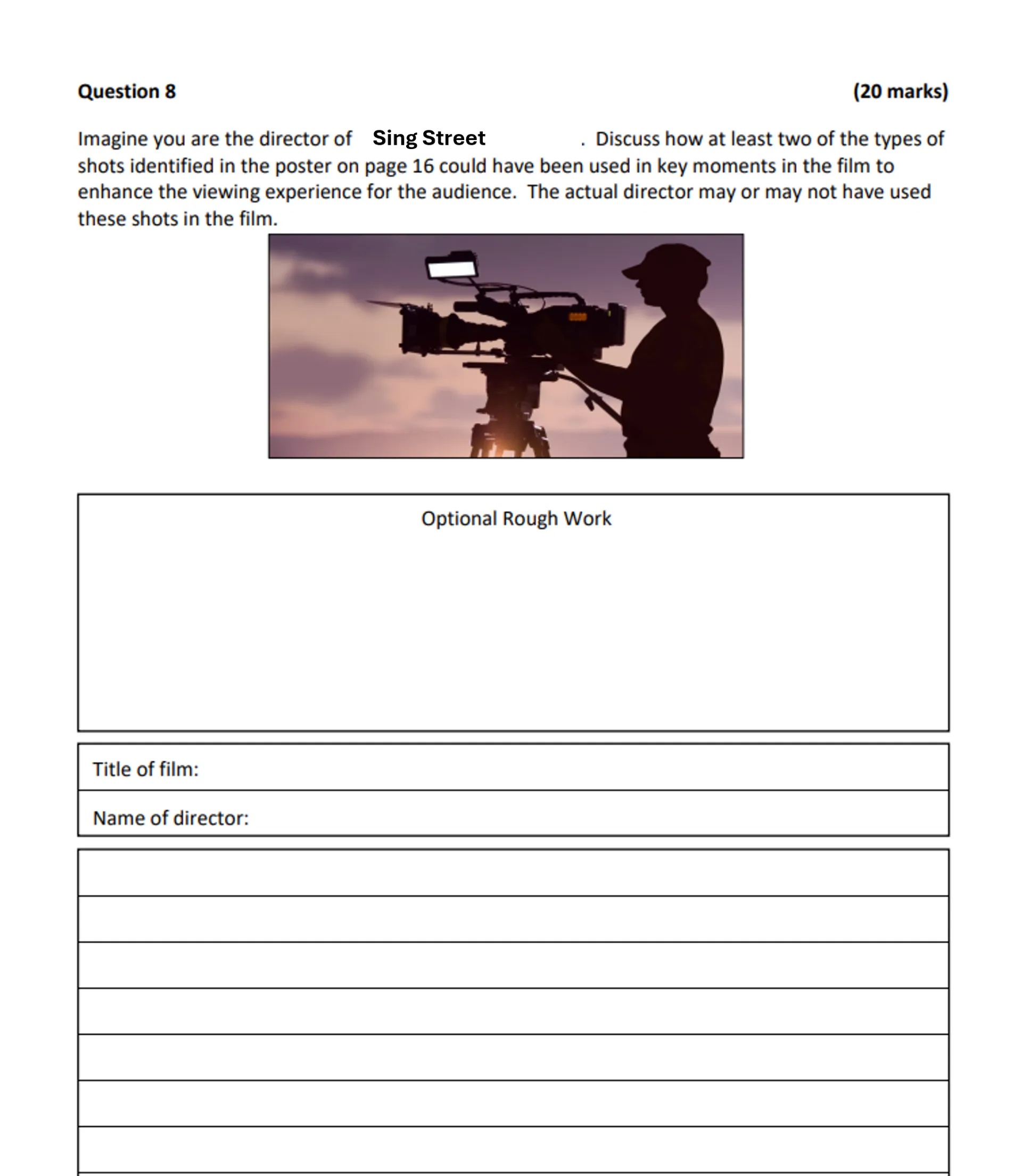 Question 8 (20 marks) Imagine you are the | StudyX
