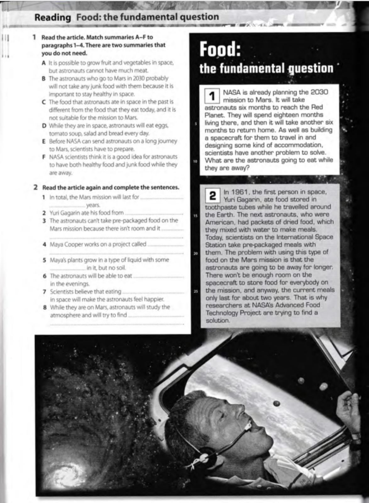 Reading Food the fundamental question 1 Read