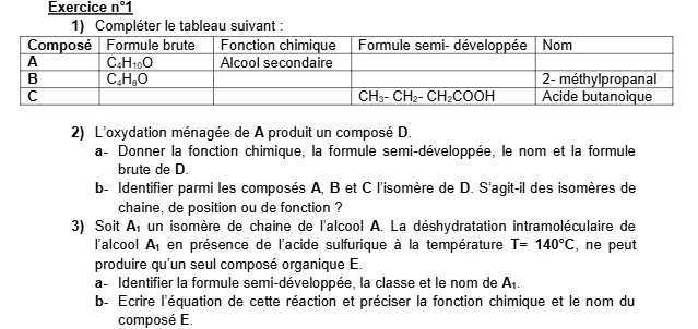 Exercice n1 1) Complter le tableau suivant | StudyX