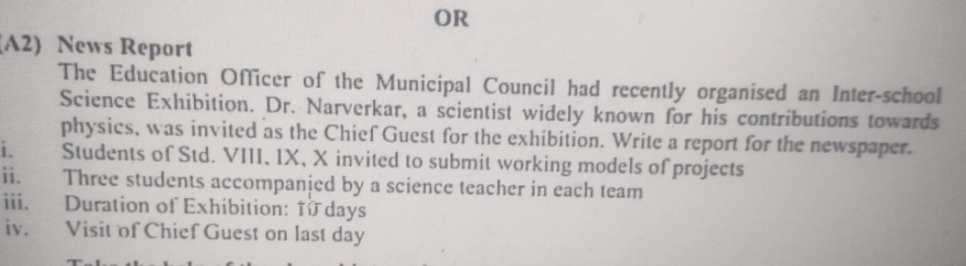 (A2) News Report The Education Officer of
