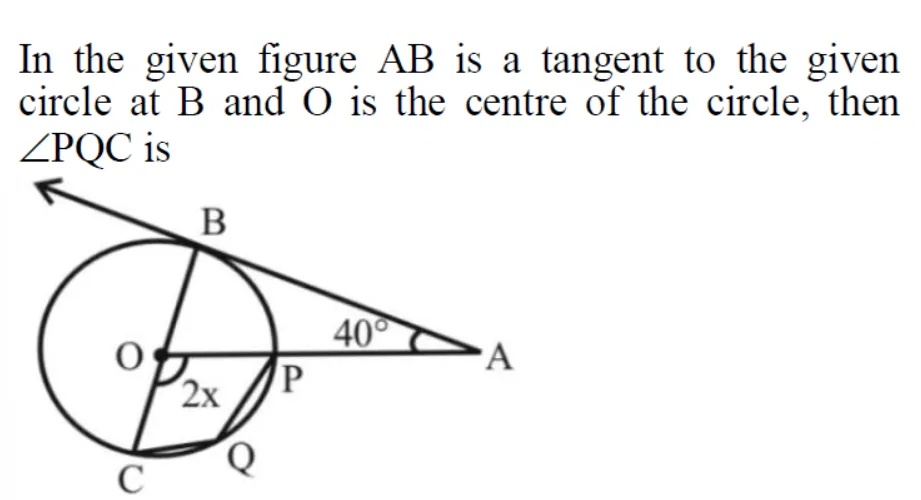 In the given figure AB is a tangent to the | StudyX