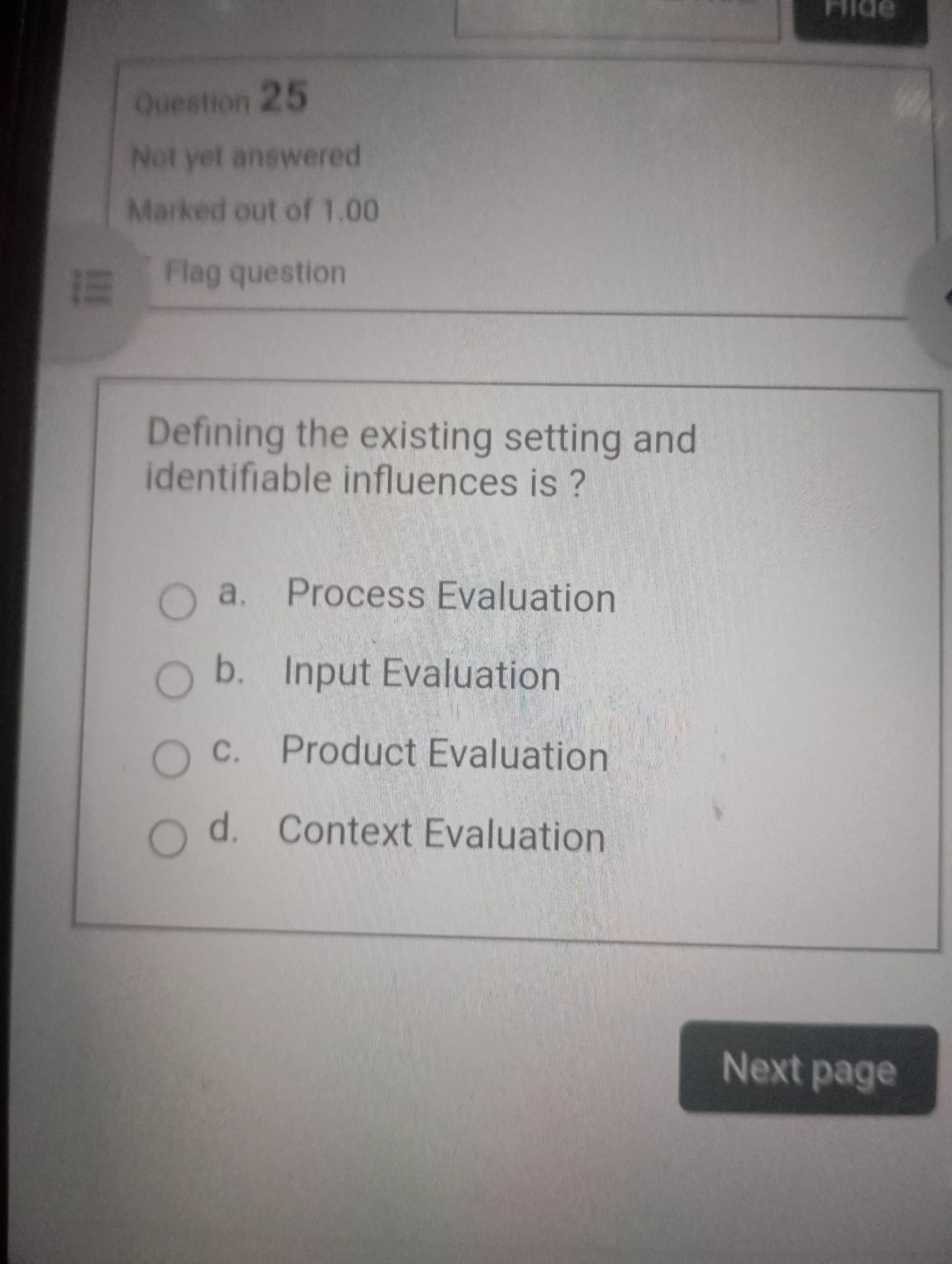 Defining the existing setting and | StudyX