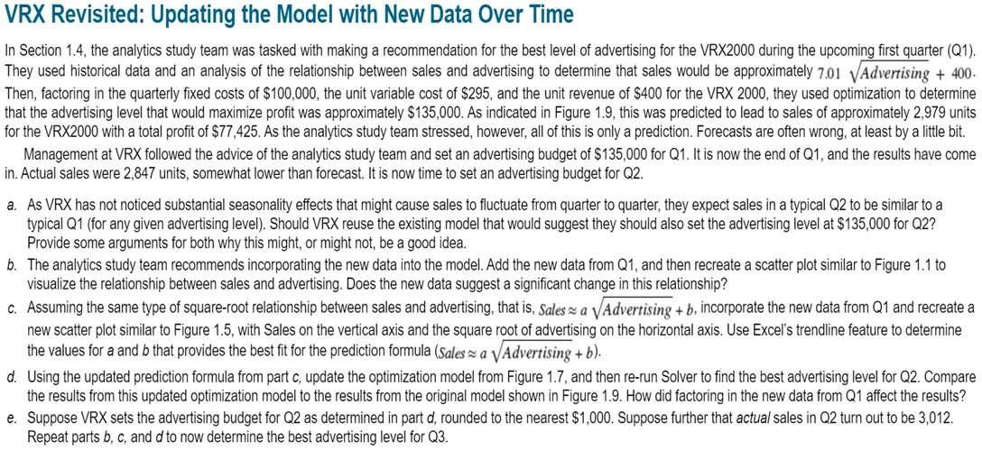 VRX Revisited Updating the Model with New | StudyX