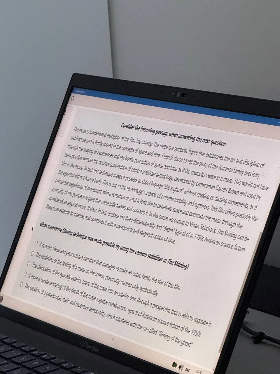 Consider the following passage when | StudyX