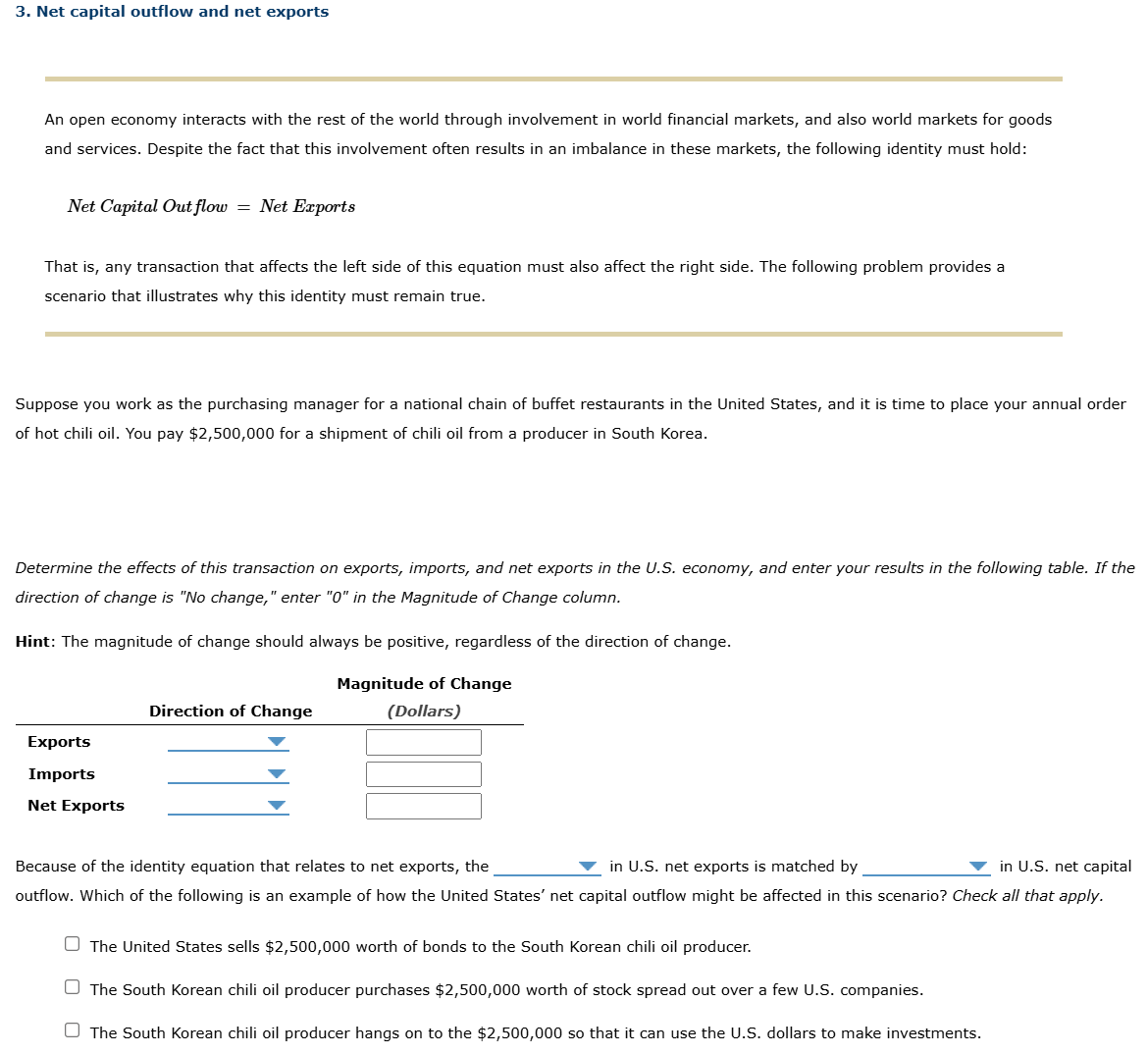 3 Net capital outflow and net exports An | StudyX