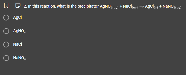 2 In this reaction what is the precipitate | StudyX
