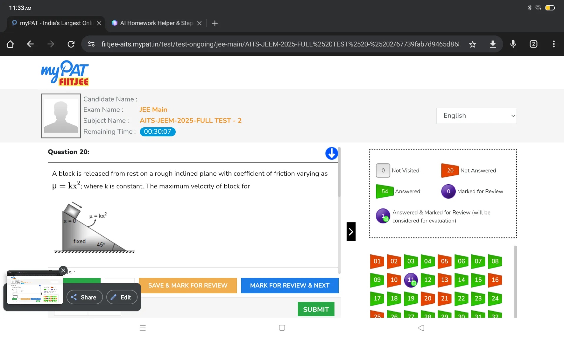 A block is released from rest on a rough | StudyX