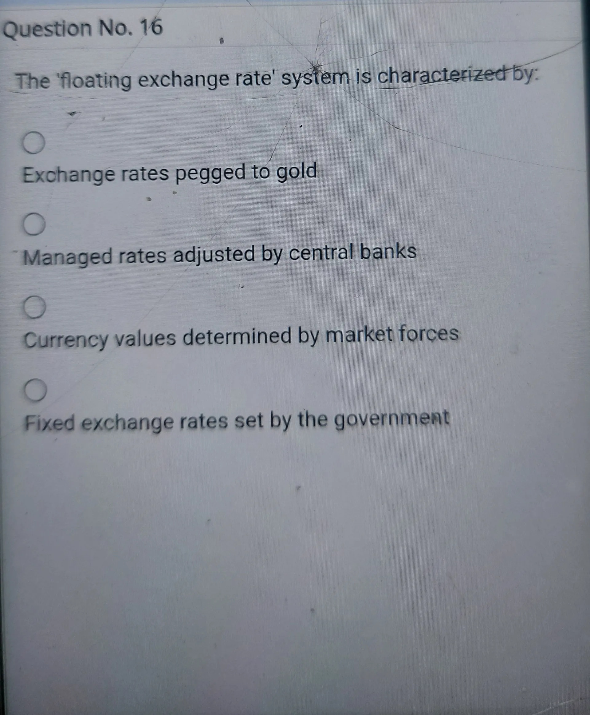 Question No 16 The floating exchange rate | StudyX