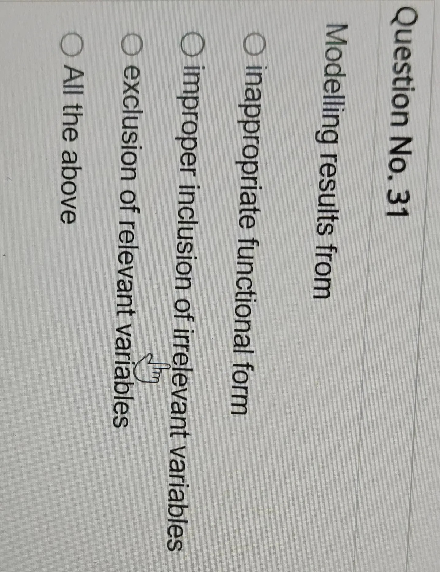 Question No 31 Modelling results from O | StudyX