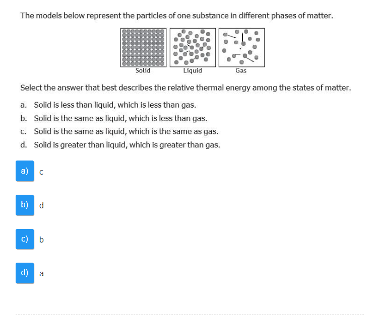 The models below represent the particles of | StudyX