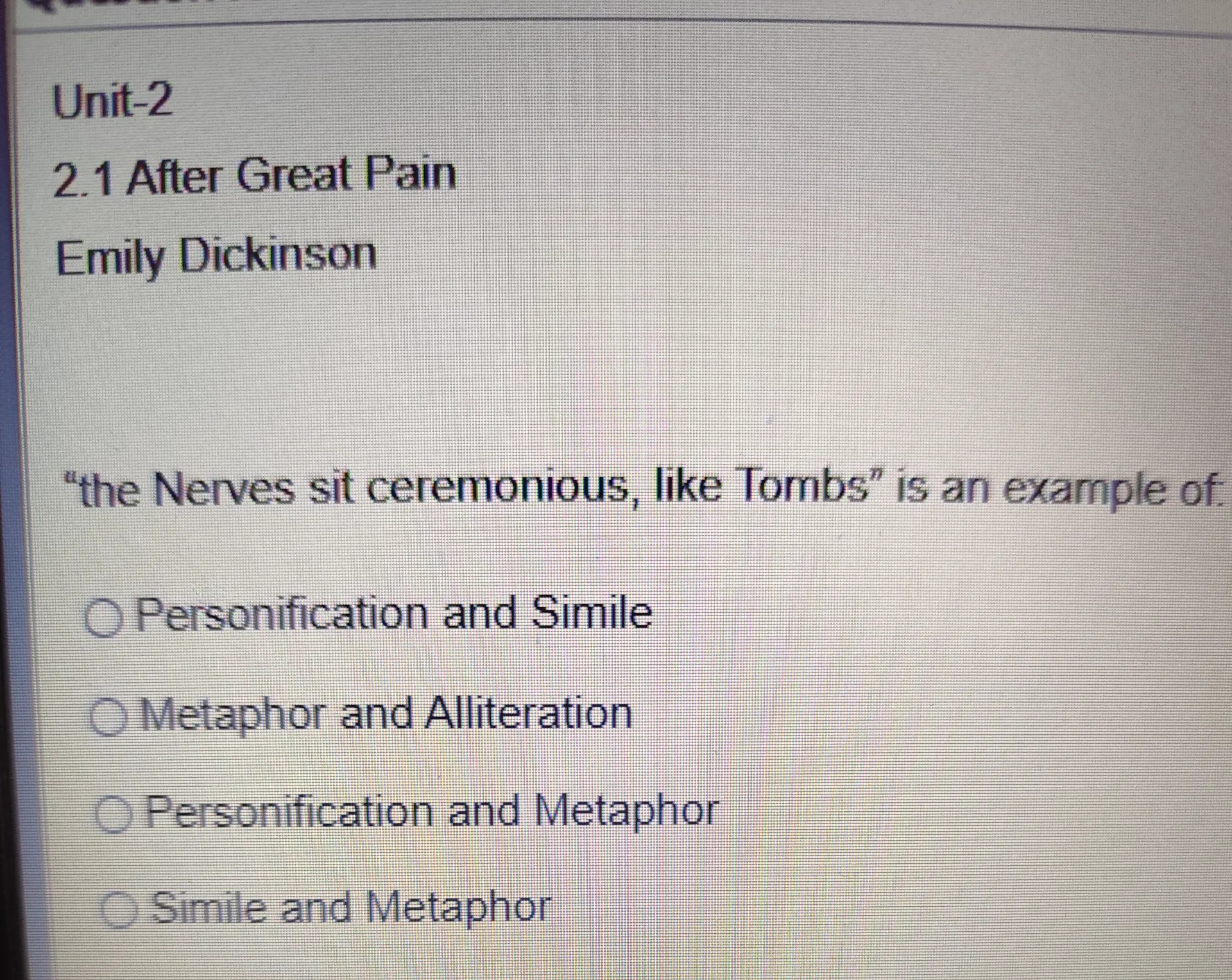 Unit-2 21 After Great Pain Emily Dickinson | StudyX
