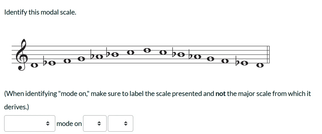Identify this modal scale (When identifying | StudyX