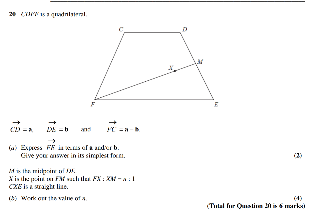 20 CDEF is a quadrilateral CD = a DE = b | StudyX
