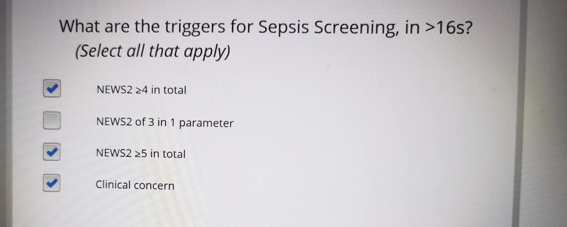 What are the triggers for Sepsis Screening | StudyX